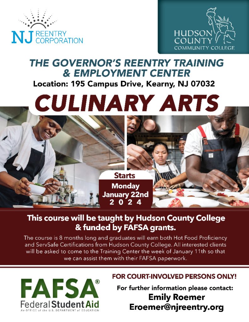 NJRC & HCCC Culinary Arts Class – NJ Reentry Corporation