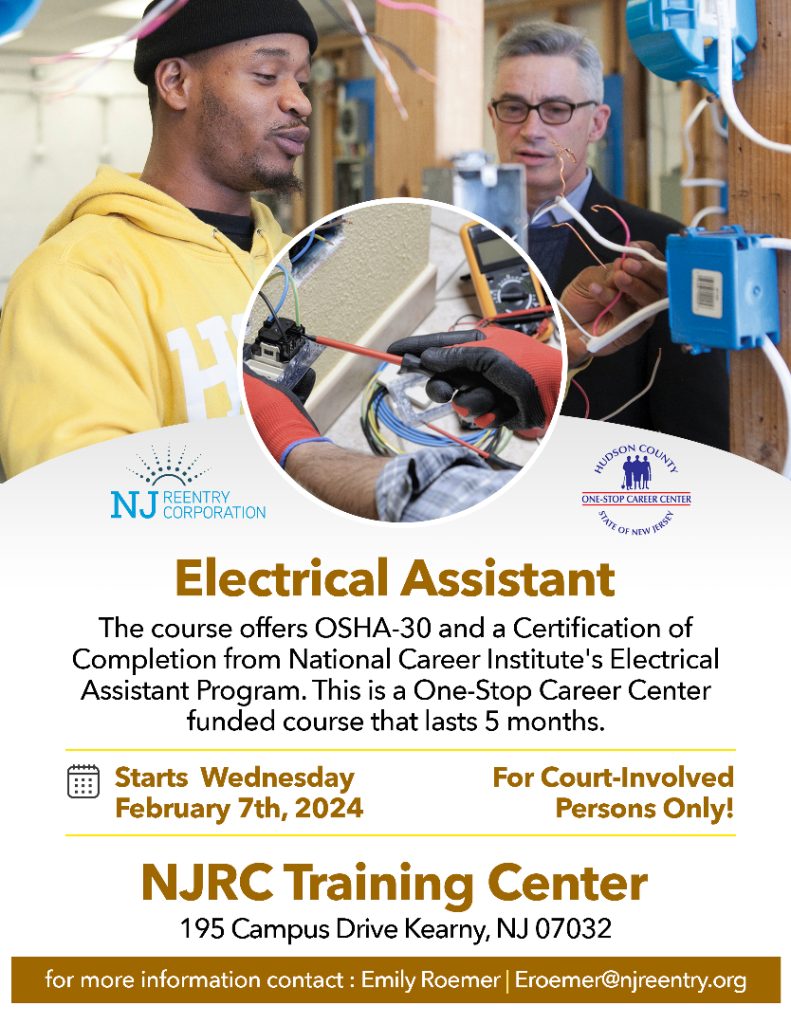 NJRC Electrical Assistant Class – NJ Reentry Corporation