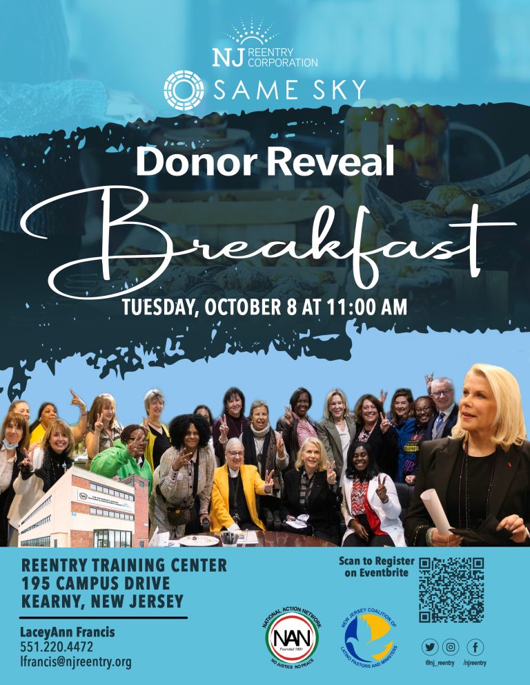 NJRC Donor Reveal: Breakfast – NJ Reentry Corporation