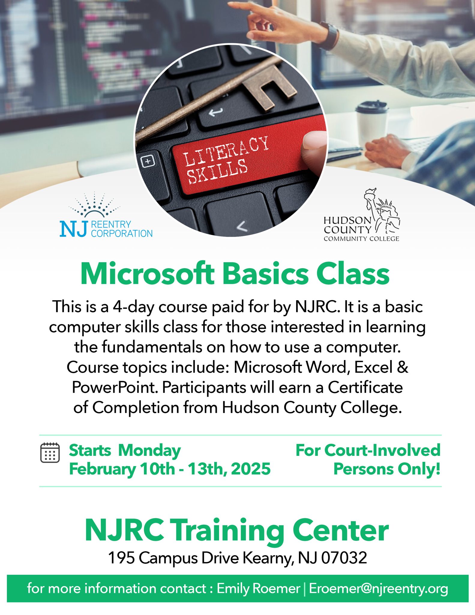 NJRC & HCCC Basic Computer Skills Class – NJ Reentry Corporation