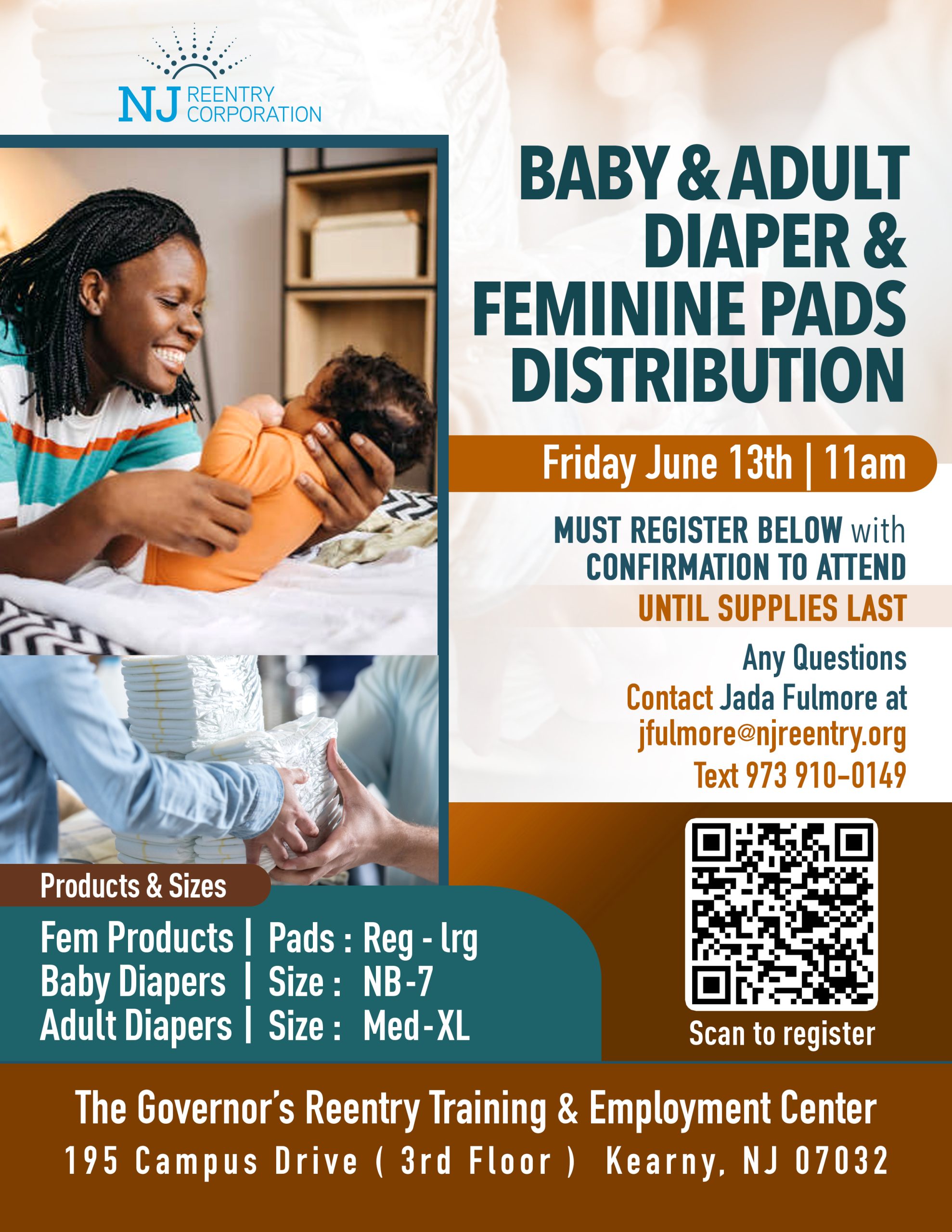 NJRC Baby & Adult Diaper & Feminine Pads Distribution – NJ Reentry Corporation