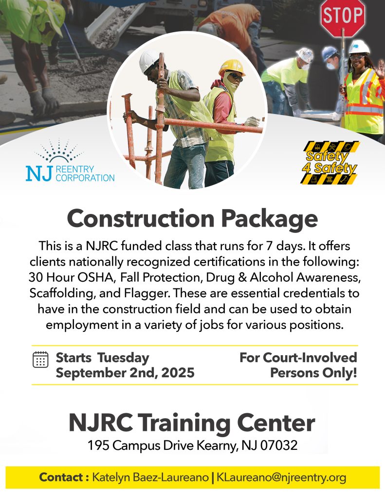 NJRC Construction Package Class – NJ Reentry Corporation