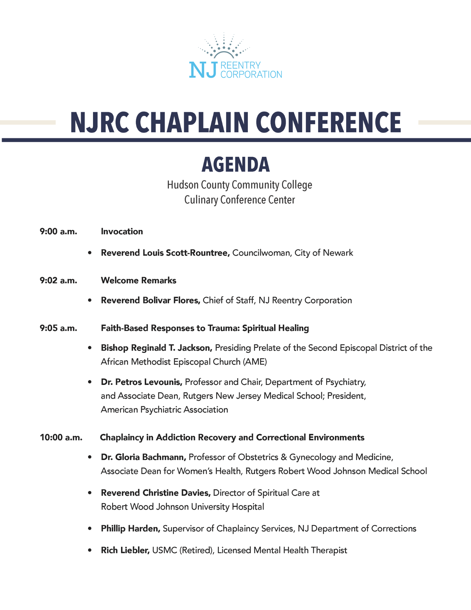 Chaplaincy Conference – NJ Reentry Corporation