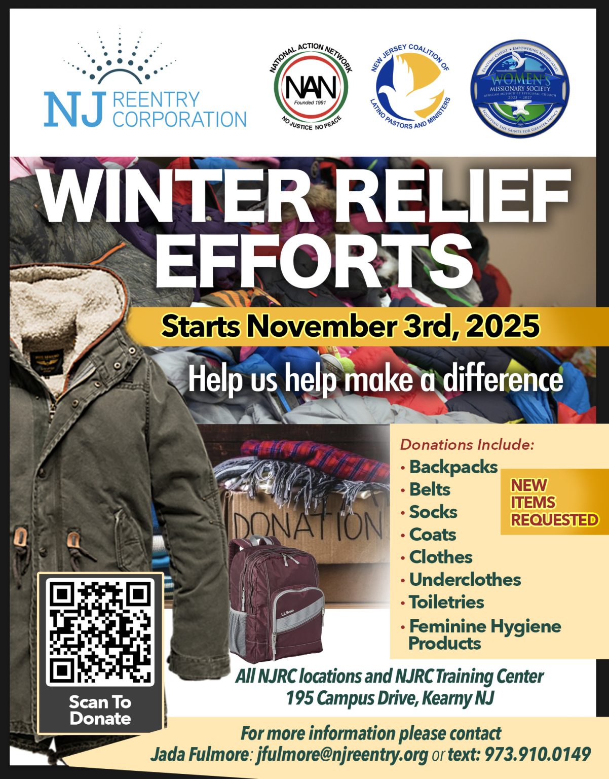 NJRC Winter Relief Efforts – NJ Reentry Corporation